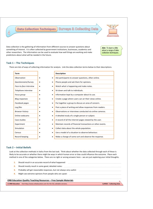 Surveys and Collecting Data – ORB Education Australia