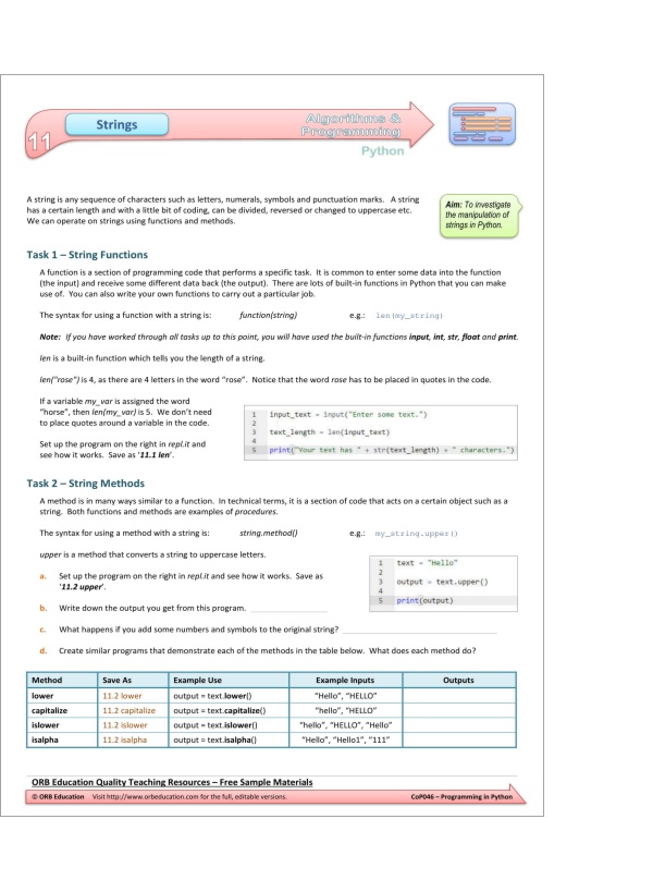 Programming in Python – ORB Education Australia