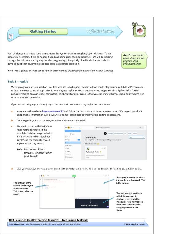 Python Games – ORB Education Australia